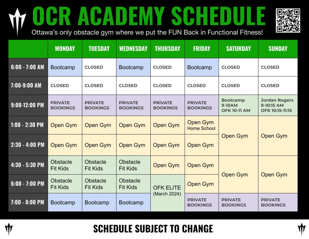 Schedule – OCR Academy