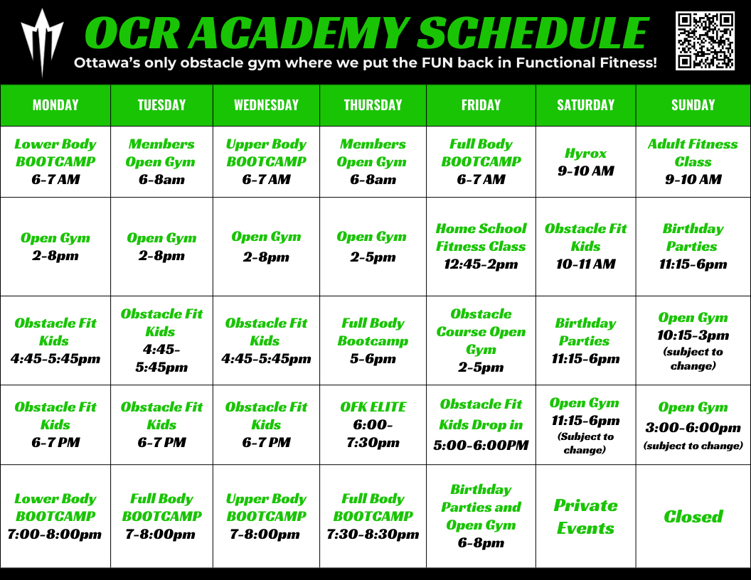 Schedule – OCR Academy